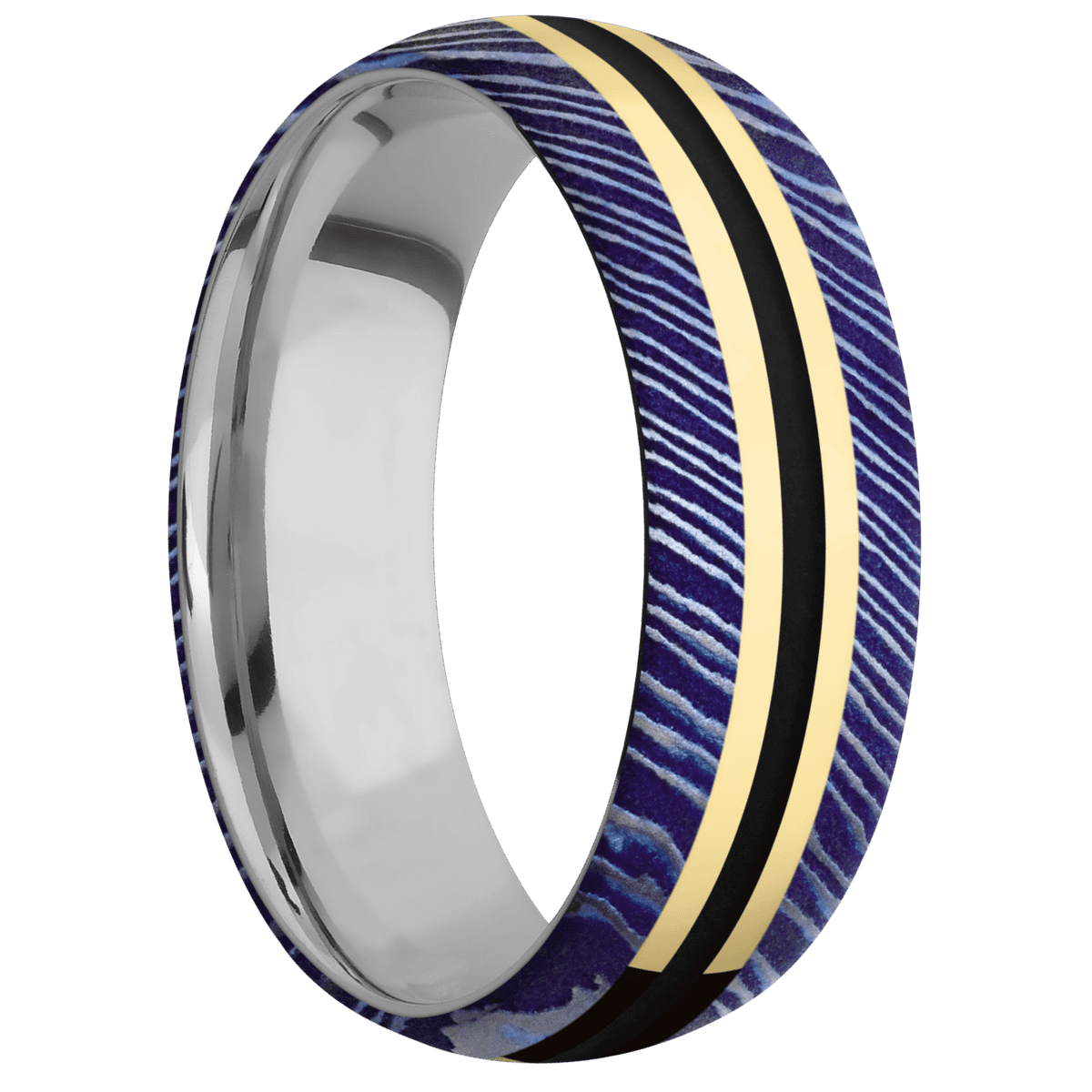 Titanium Damascus + Satinetched Finish + Titanium – Zaana Jewelry