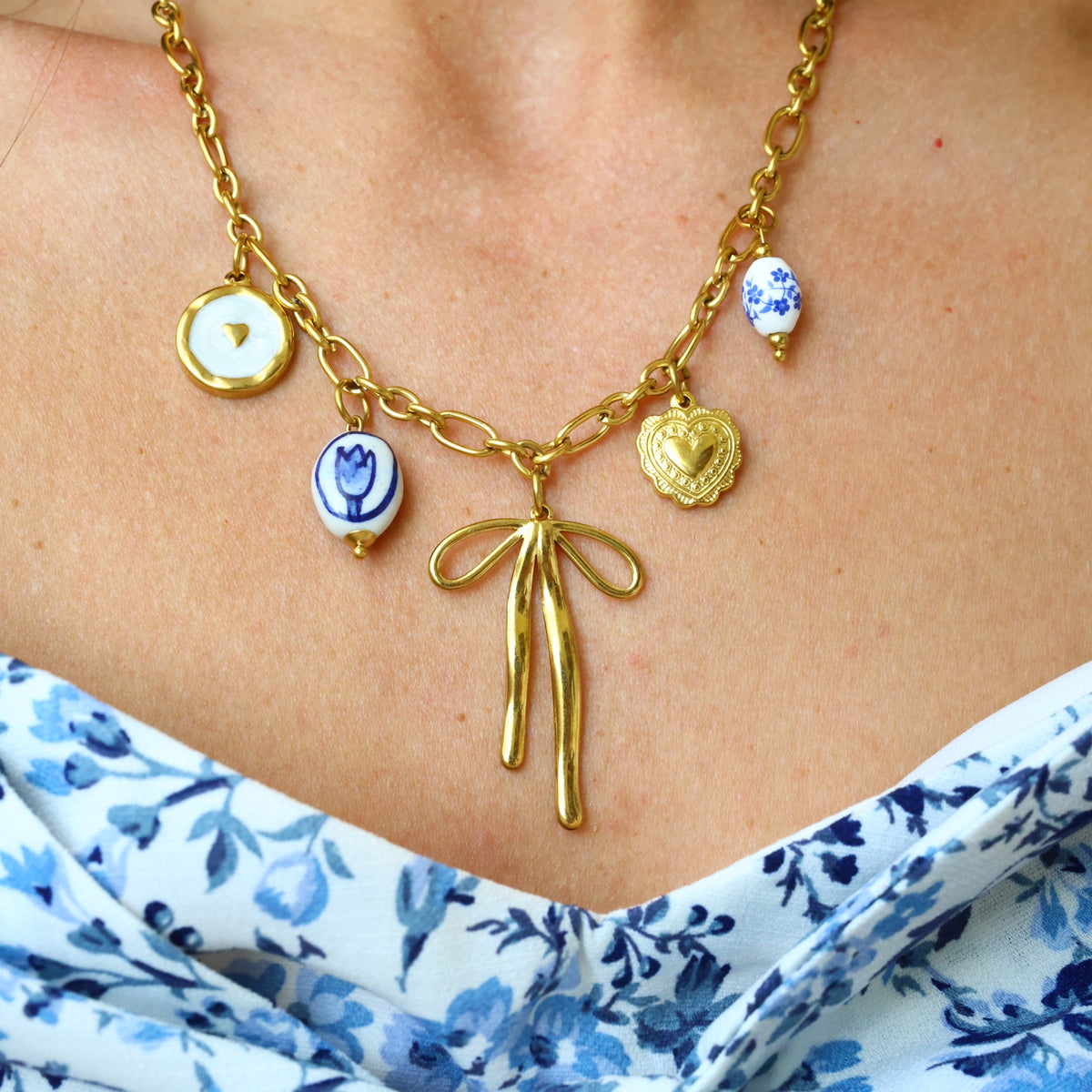 Royal Delft Charm Necklace – Zaana Jewelry